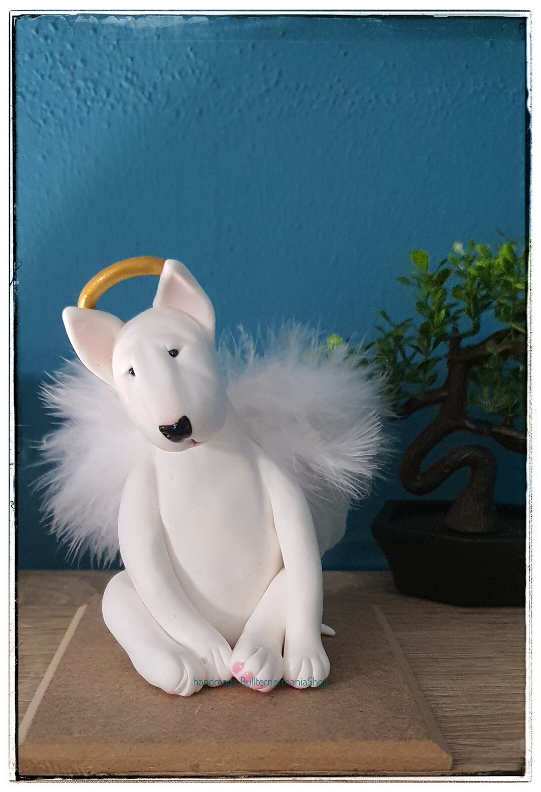 Handmade Bull Terrier Angel Figurine, Memorial Dog Keepsake Bullterrier ...