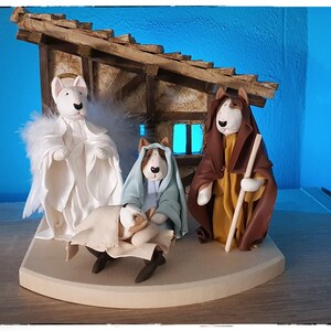 Nativity Set English Bull Terrier Figiurines Chritmas Decor Dog ...