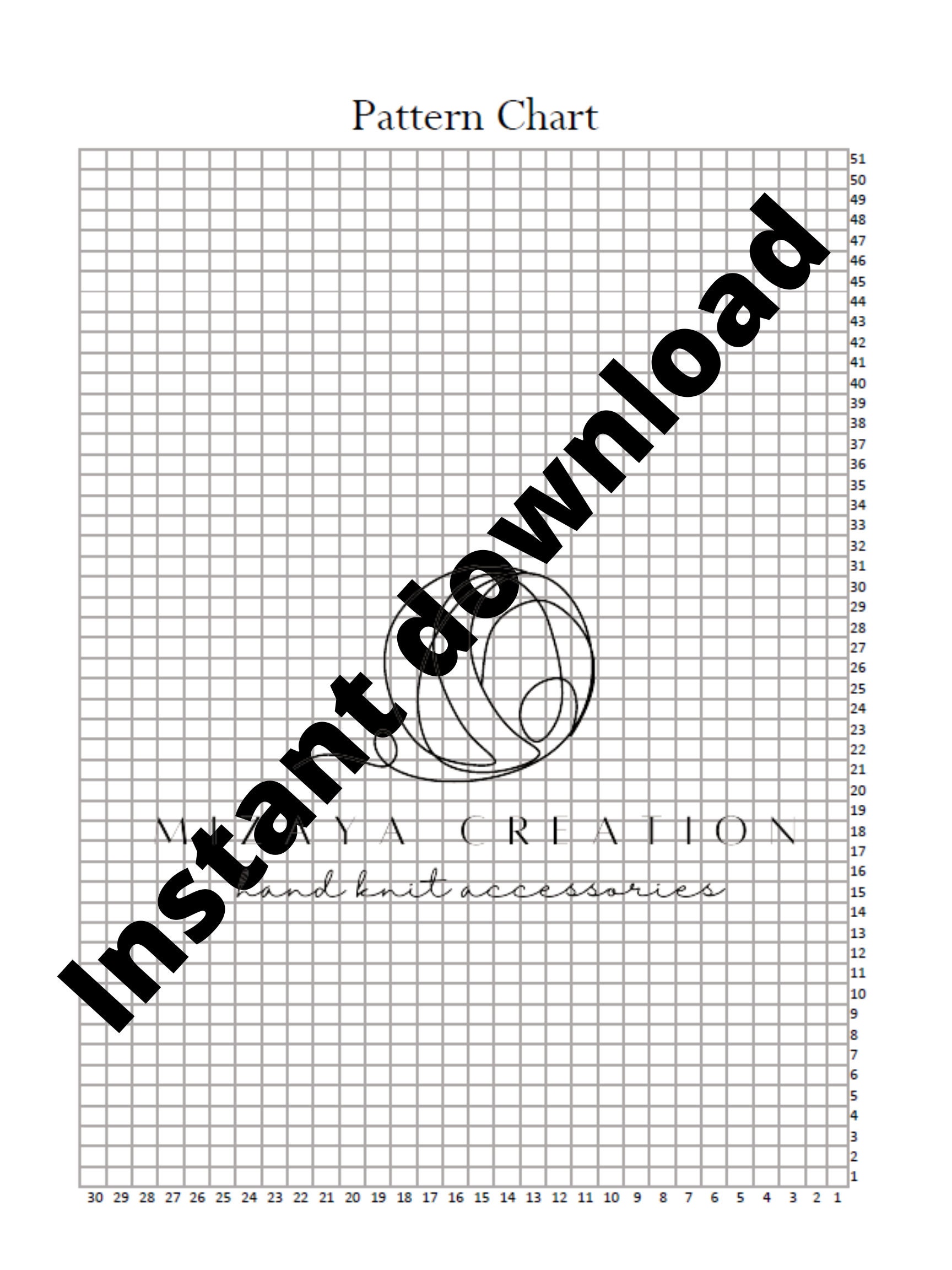 Knitting & Crochet Pattern Chart Printable, Instant Download - Etsy