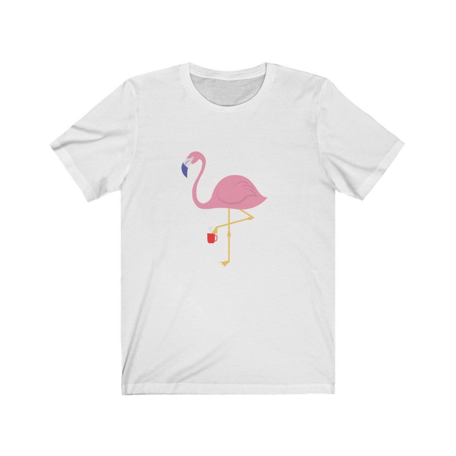 Flamingo Clutching Coffee, Fun Flamingo Coffee Lover Tee, for the ...