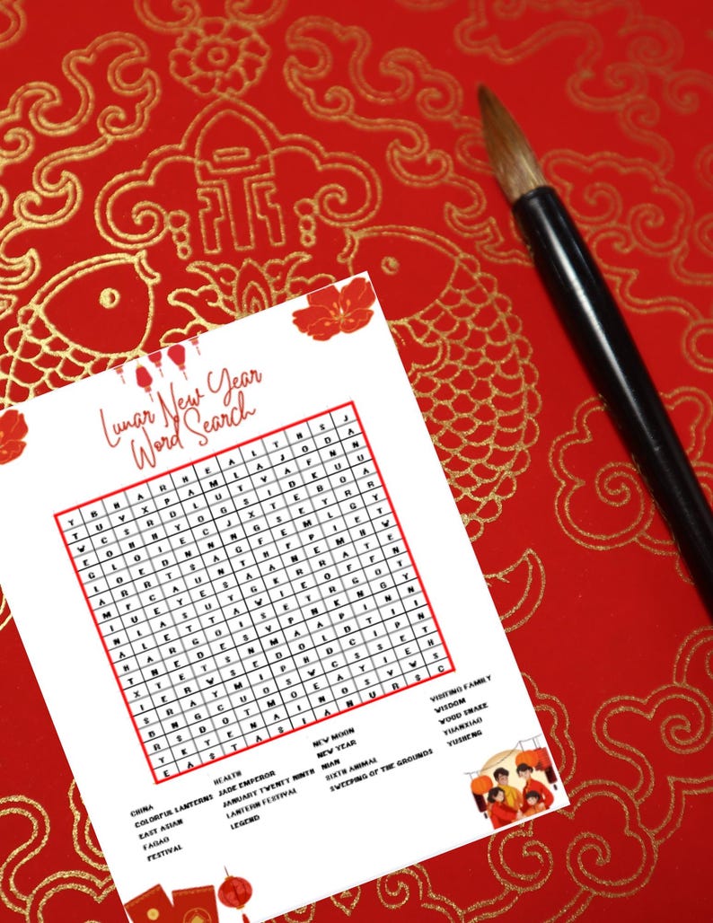 Lunar New Year Word Search Puzzle (20 Words) - Etsy