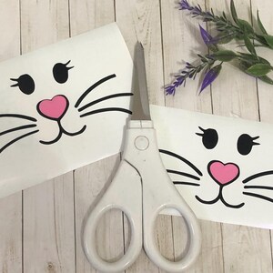 Vinyl Decal: Set of 6 Cute Bunny Face Vinyl Decals / Easter Craft ...