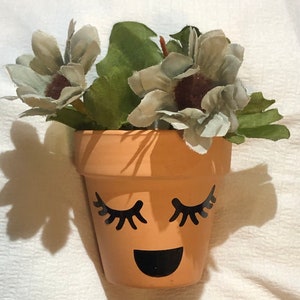 Vinyl Decal: Flower Pot Face / Fishbowl DIY / Clay / Flower Pot DIY ...