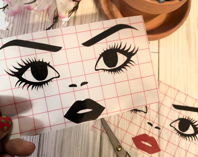 Vinyl Decal: Flower Pot Face (design CP05A) / Fishbowl DIY / Clay ...