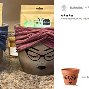 Vinyl Decal: Flower Pot Face (design CP05A) / Fishbowl DIY / Clay ...