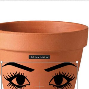 Vinyl Decal: Flower Pot Face (design CP05A) / Fishbowl DIY / Clay ...