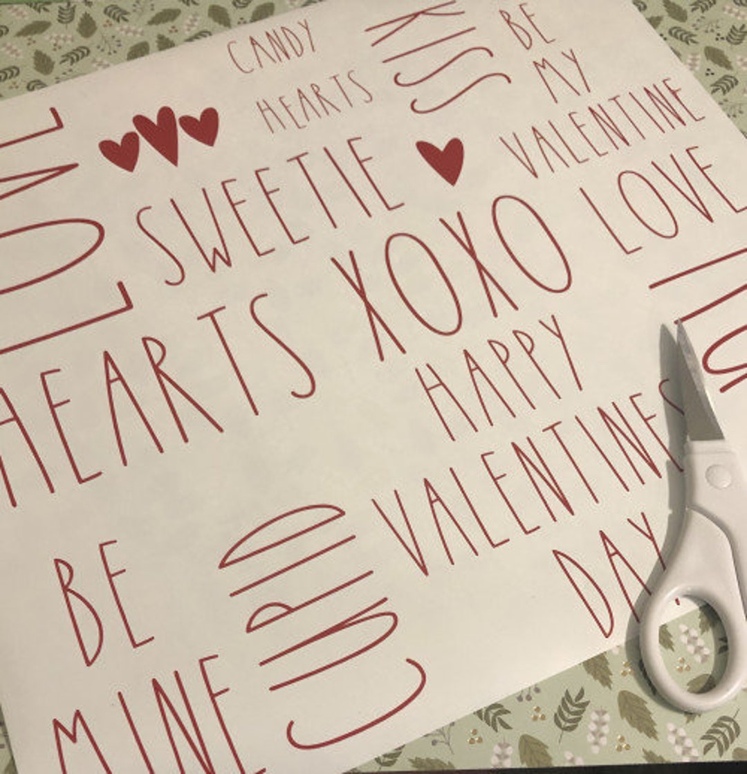 Vinyl Decal: Sheet of Rae Dunn Inspired Valentine Quotes Vinyl Decal ...
