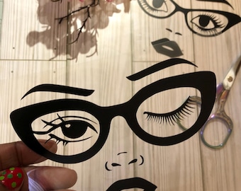 Vinyl Decal: Flower Pot Face (design CP05A) / Fishbowl DIY / Clay ...