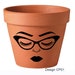 Vinyl Decal: Flower Pot Face / Fishbowl DIY / Clay / Flower Pot DIY ...