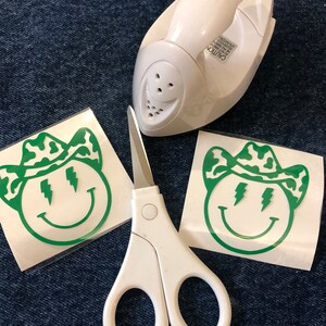 Iron on / HTV: Cowboy Hat Lightning Bolt Smiley Face Iron-on Decal / T ...