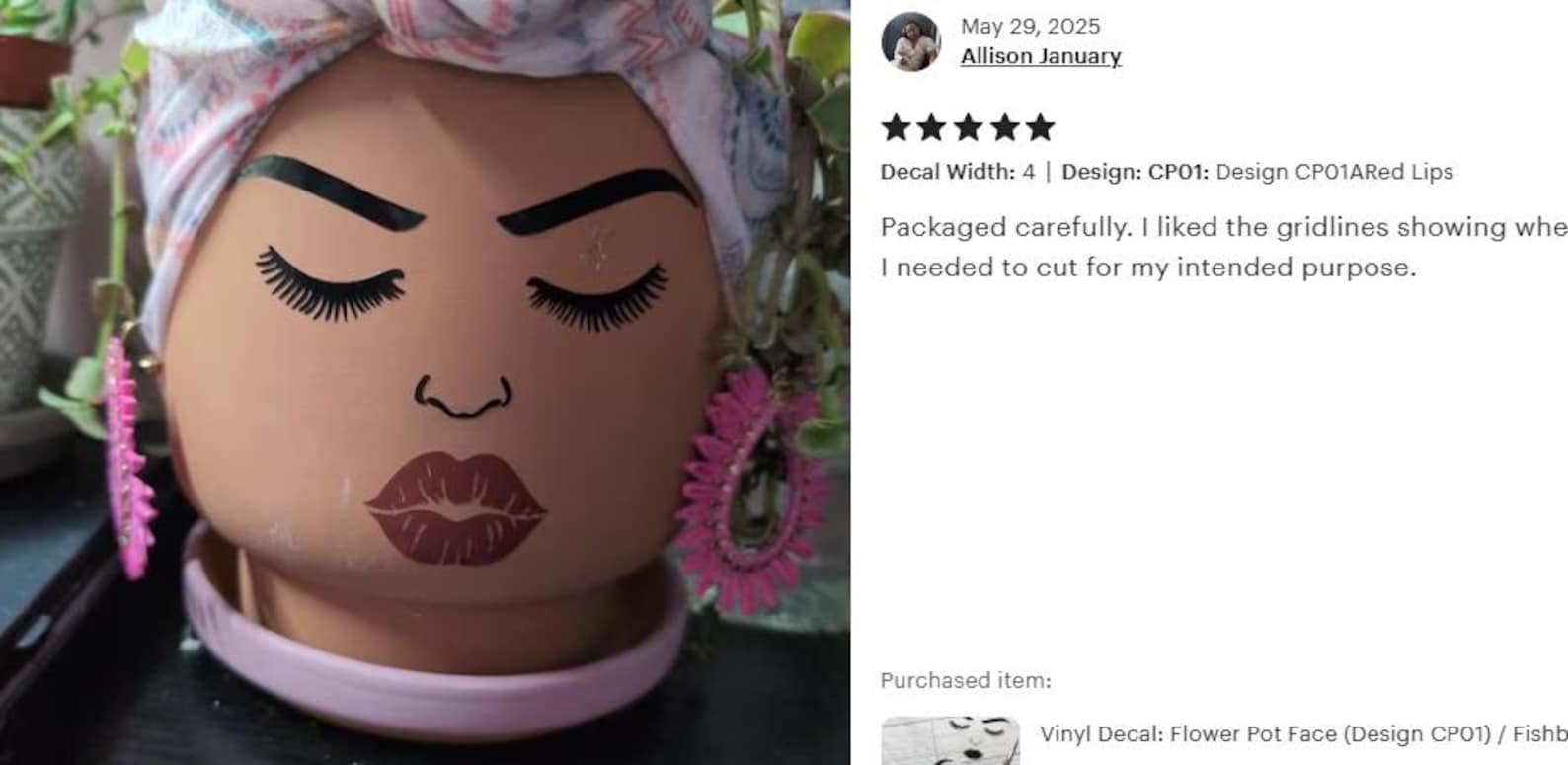 Vinyl Decal: Flower Pot Face / Fishbowl DIY / Clay / Flower Pot DIY ...