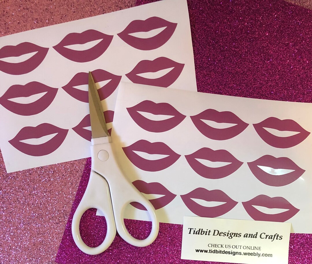 Vinyl Decal: Sheet of Lips Silhouette Sticker / Decal /doll Accessories ...