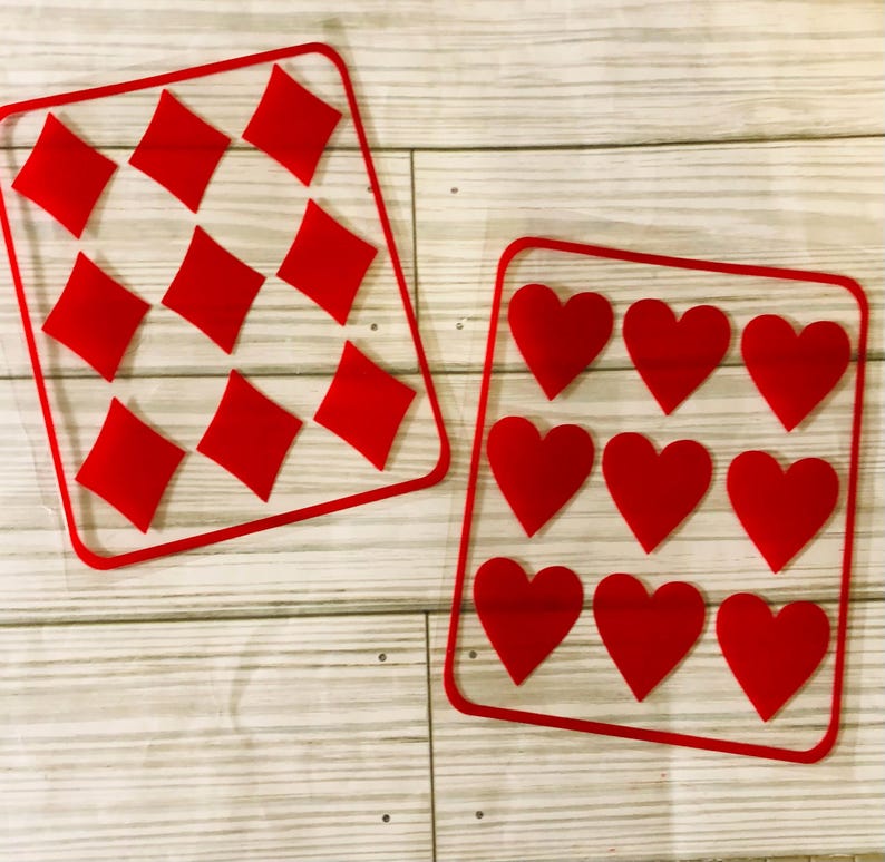 Vinyl Decal: Sheet of 9 Playing Card Suits Decals- Hearts, Diamonds ...