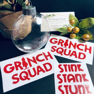 Vinyl Decal: Sheet of Christmas Bah Hum Bug/ Stink Stank Stunk and More ...