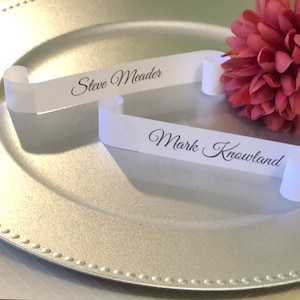 Set of 100 Wedding Place Card Scrolls- Event Table Assignments / (white ...