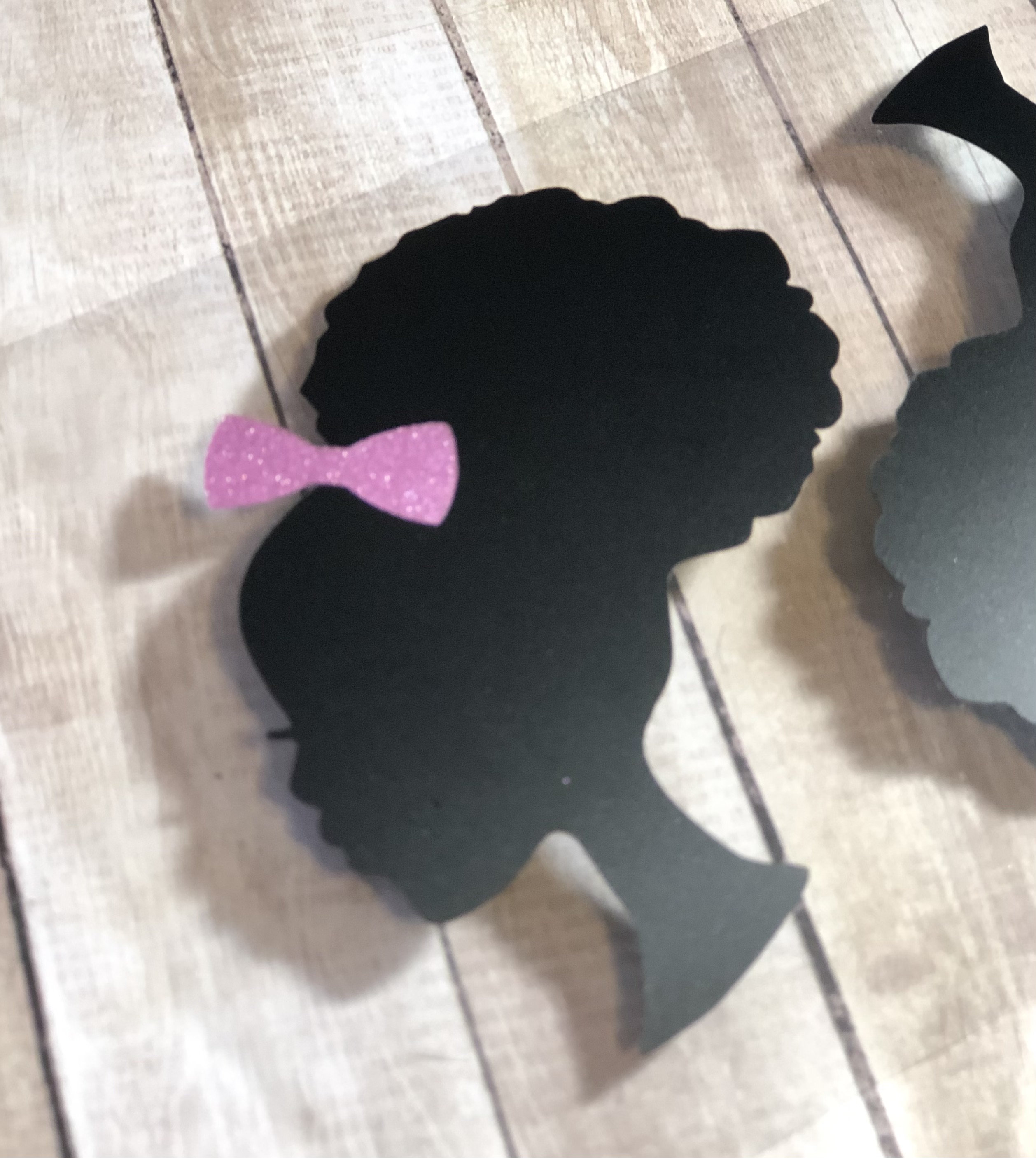 Vinyl Decal: Sheet of 5 Afro Doll Silhouette Sticker / Decal / D.I.Y ...