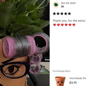 Vinyl Decal: Flower Pot Face (design CP05A) / Fishbowl DIY / Clay ...