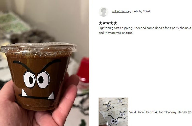 Vinyl Decal: Set of 4 Goomba Vinyl Decals (2.25" Wide) - Etsy
