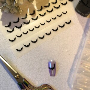 Vinyl Decal/nail Art: Sheet of 40 Bat Silhouette (mixed Sizes) Vinyl ...