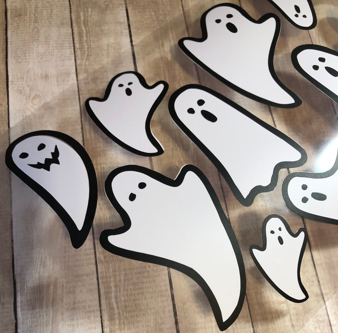 Sheet of Ghost Halloween Vinyl Decals mixed Width Sizes - Etsy