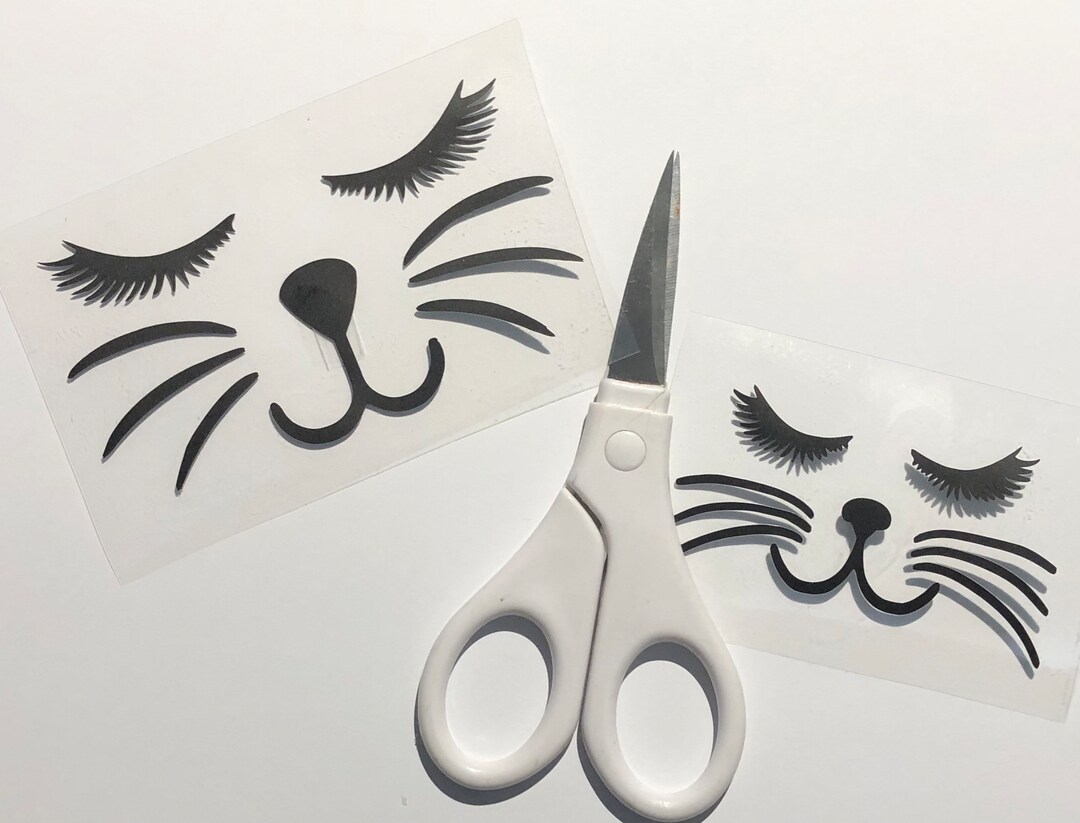 Vinyl Decal: Cute Cat Face Vinyl Decal / DIY Project (1 Decal) - Etsy