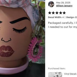 Vinyl Decal: Flower Pot Face (design CP01) / Fishbowl DIY / Clay Pot ...