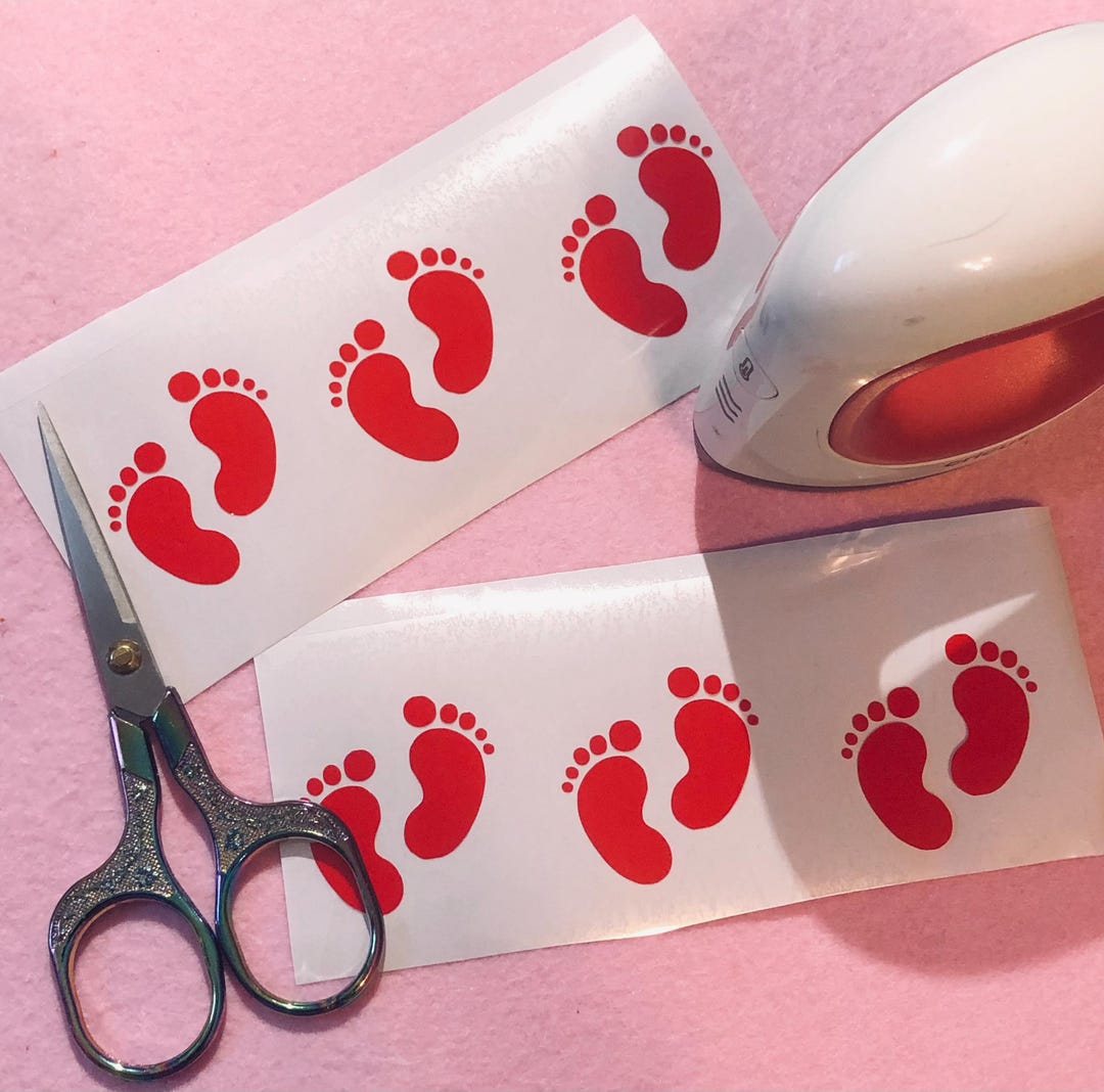 Iron on / HTV: Sheet of 4 Baby Feet Iron on Decal / Tshirt / DIY ...