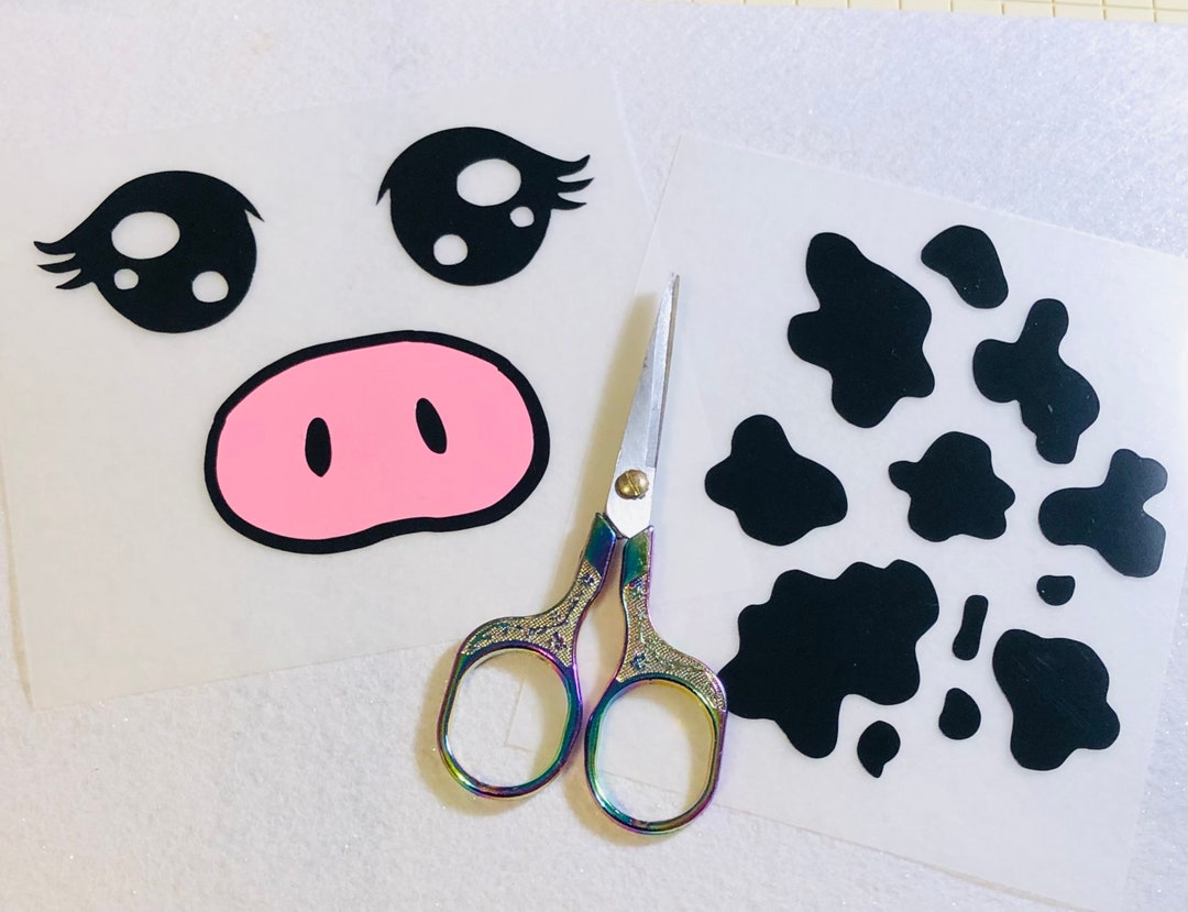 Vinyl Decal: Cute Cow Face and Spots Vinyl Decal / Fishbowl DIY ...