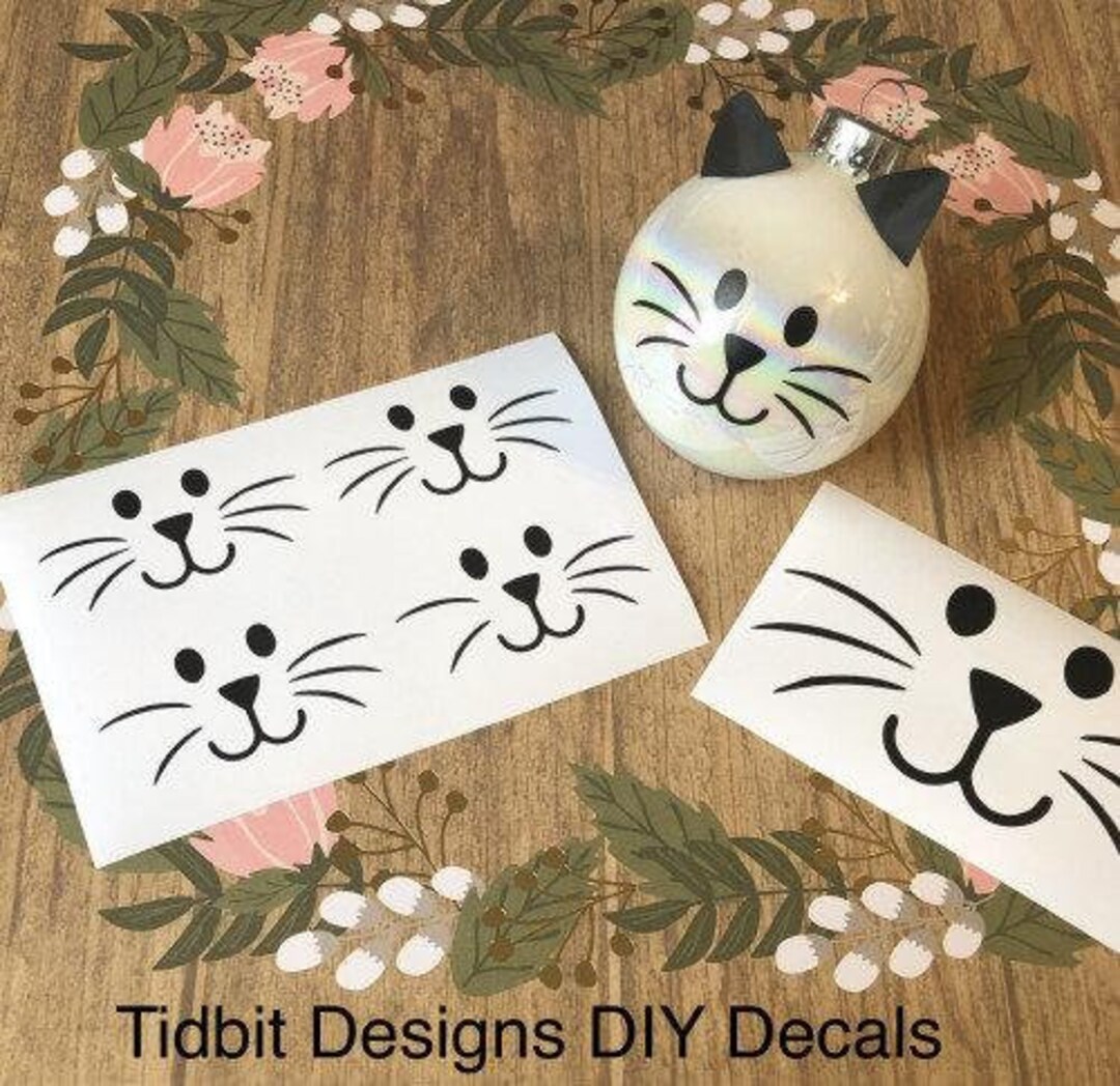 Vinyl Decal: Sheet of 4 Cat Vinyl Decals / D.I.Y Projects/ Christmas ...