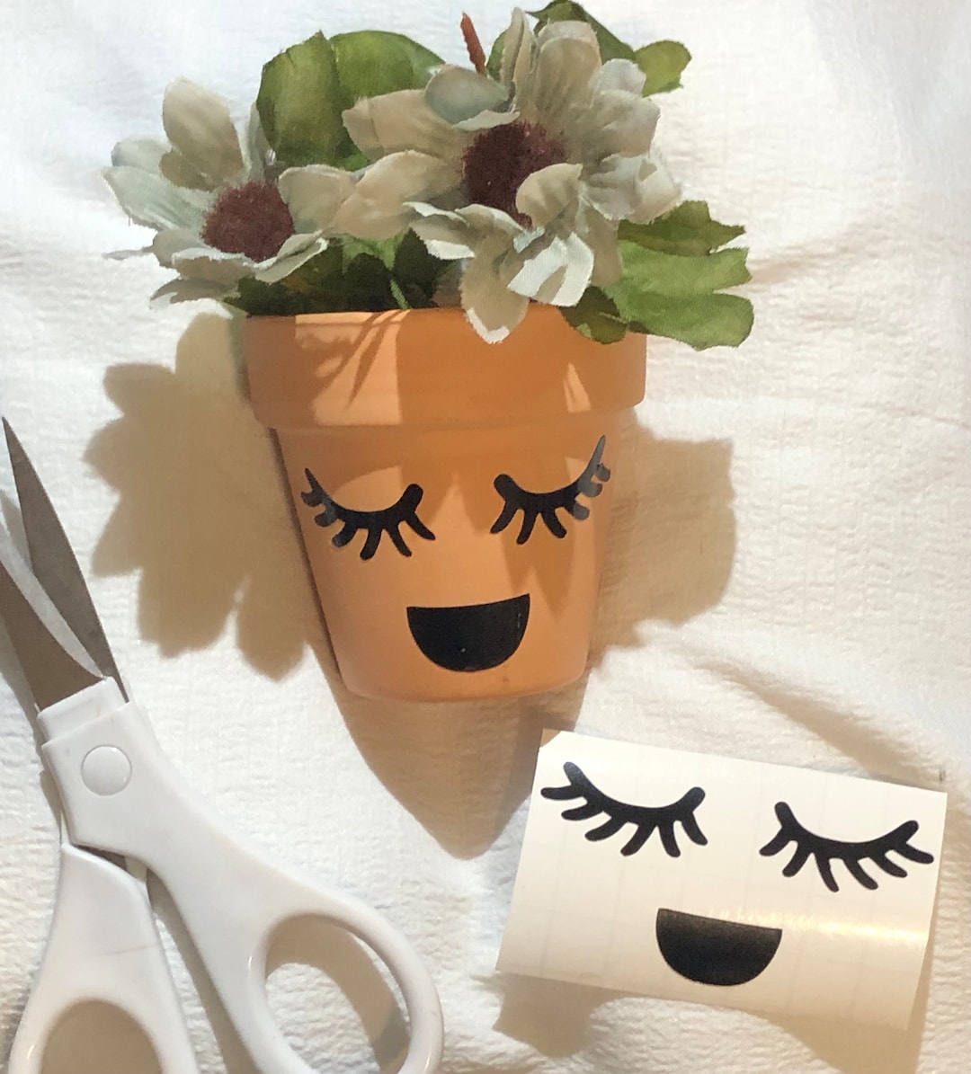 Vinyl Decal: Flower Pot Face / Fishbowl DIY / Clay / Flower Pot DIY ...