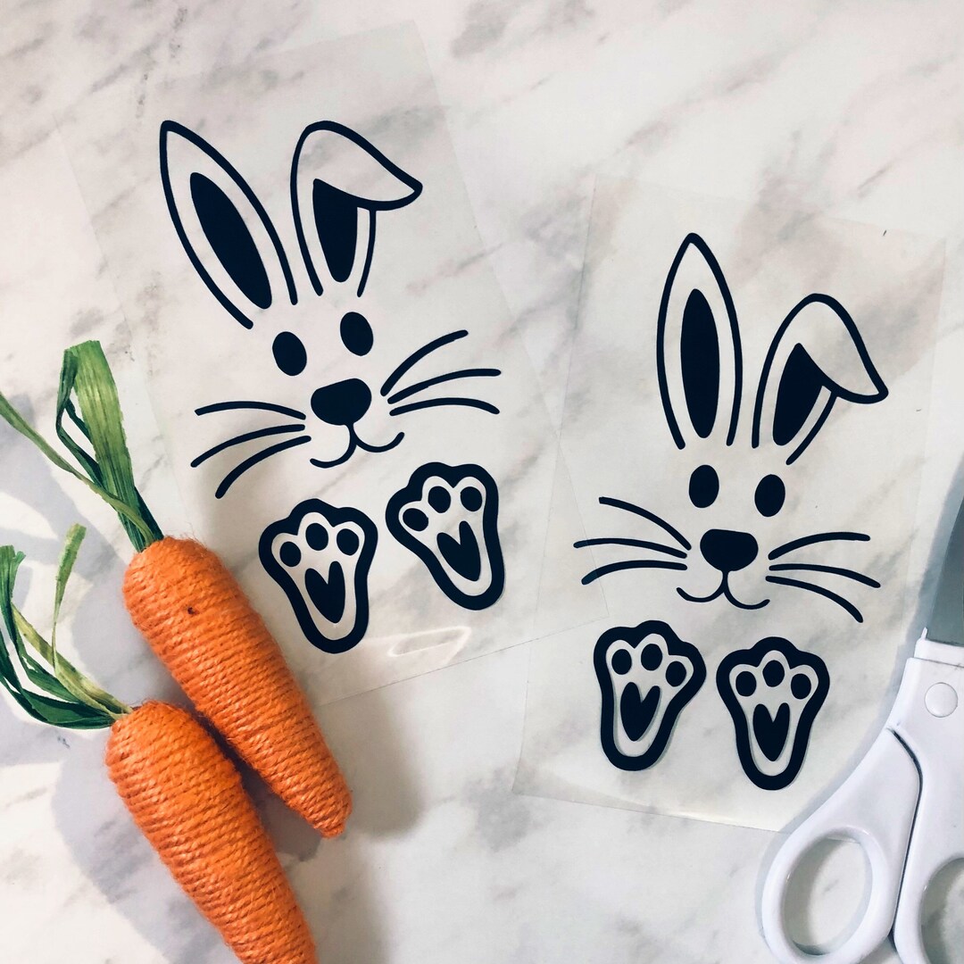 Vinyl Decal: Cute Easter Bunny Vinyl Decal Set (ears/face/feet)diy ...
