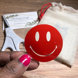 Iron on / HTV: Set of 5 Smiley Face Iron on Decal / T-shirt Design/ Bag ...