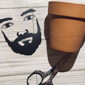 Vinyl Decal: Male Flower Pot Face/ Fishbowl DIY / Clay Pot Man Face ...