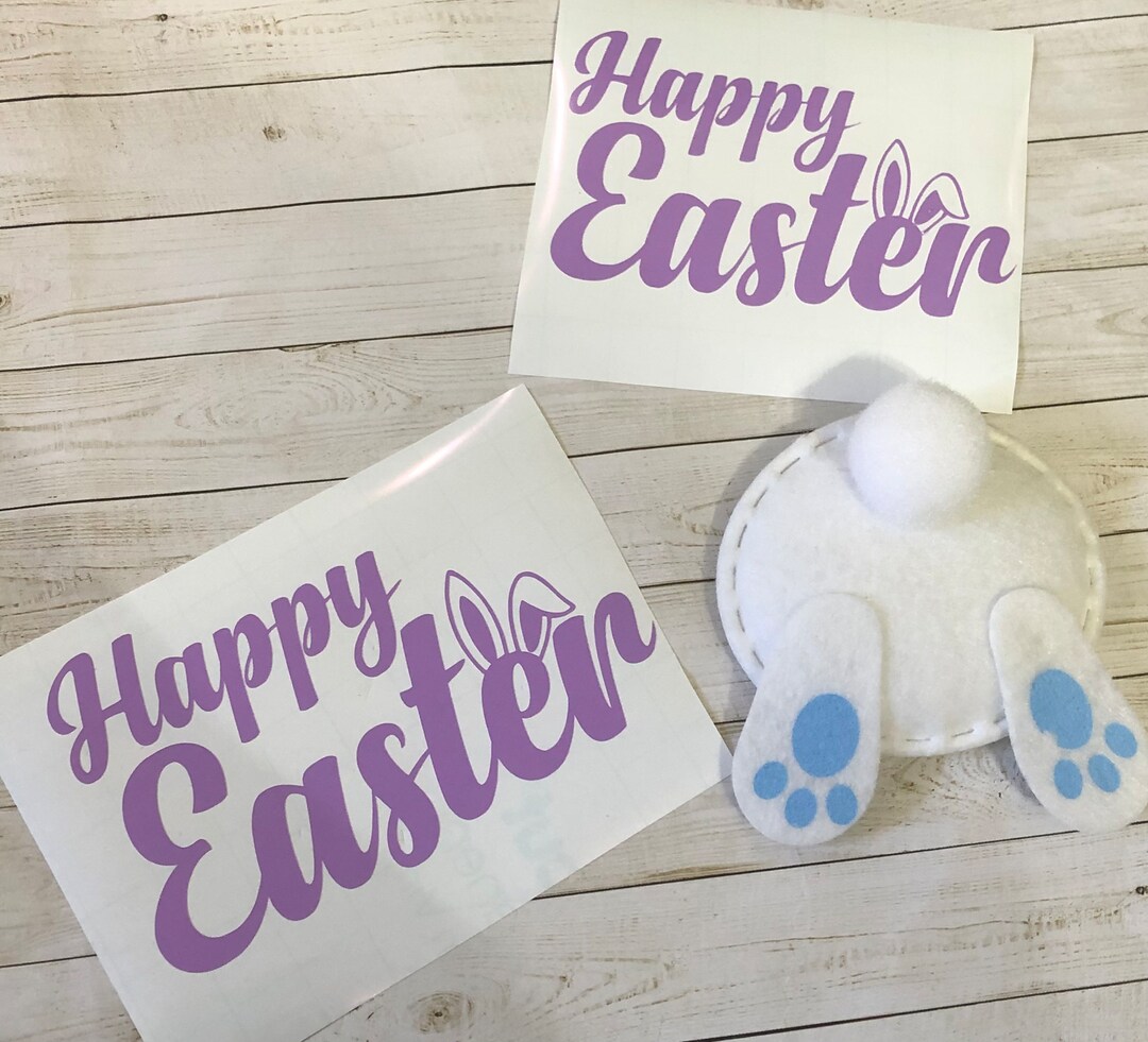 Vinyl Decal: Bunny Ears Happy Easter Vinyl Decals / D.I.Y Project ...