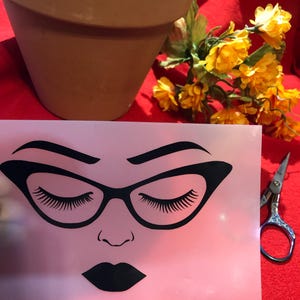 Vinyl Decal: Flower Pot Face (design CP01) / Fishbowl DIY / Clay Pot ...