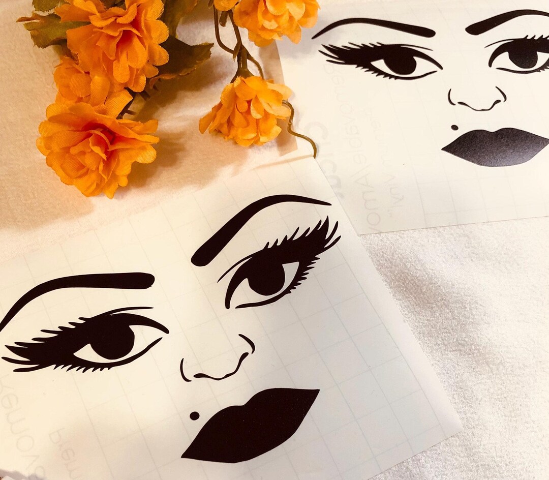 Vinyl Decal: Flower Pot Face Design CP06 / Fishbowl DIY / Clay / Flower ...
