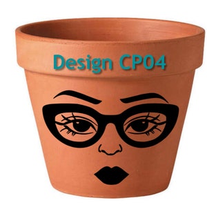 Vinyl Decal: Flower Pot Face / Fishbowl DIY / Clay / Flower Pot DIY ...