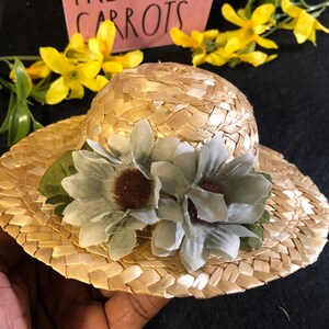 Spring / Easter Round Top Straw Hat / Craft Hat / Doll Hat / DIY ...