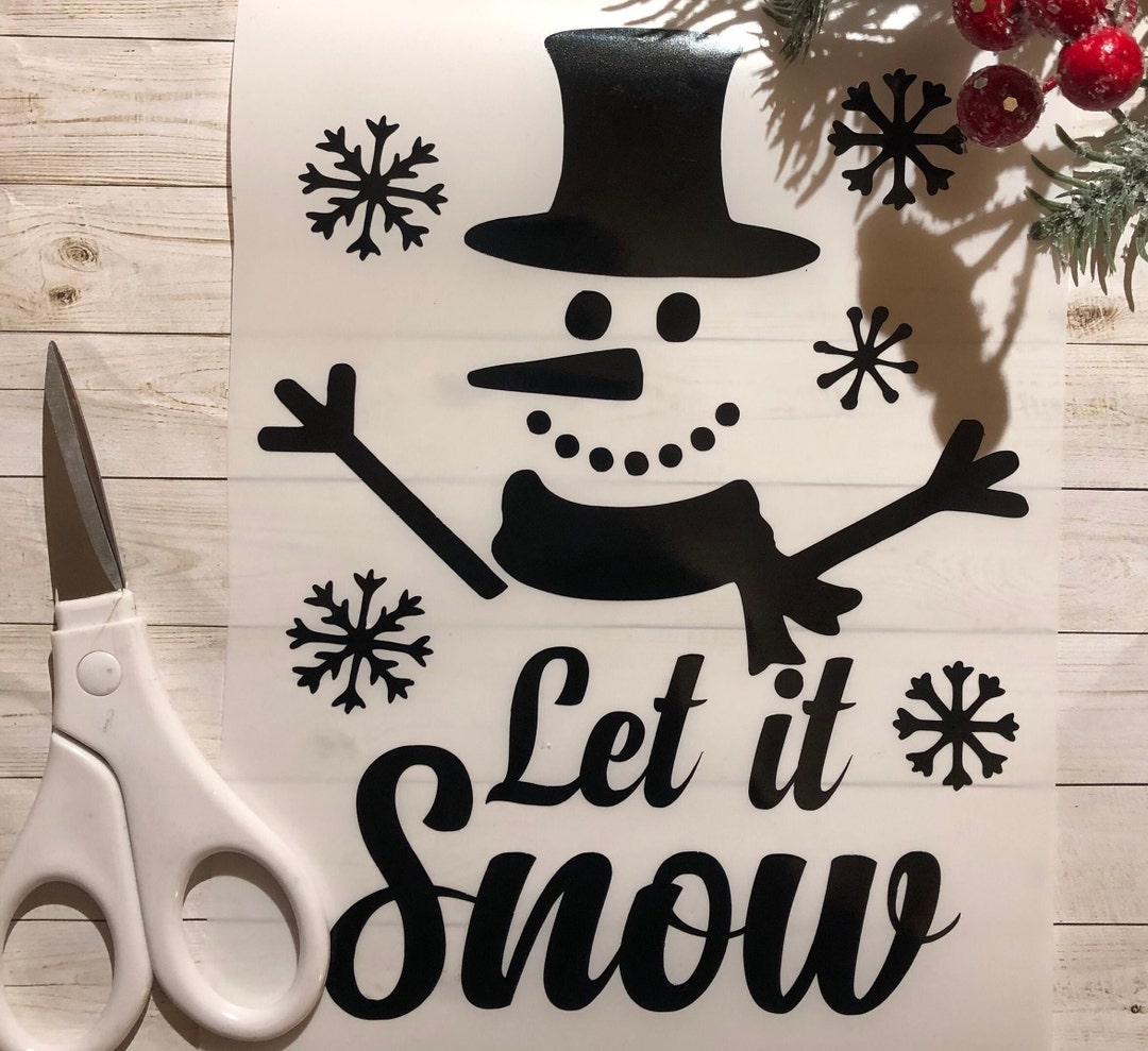 Vinyl Decal: Let is Snow Snowman Vinyl Decal / Christmas Craft / DIY ...