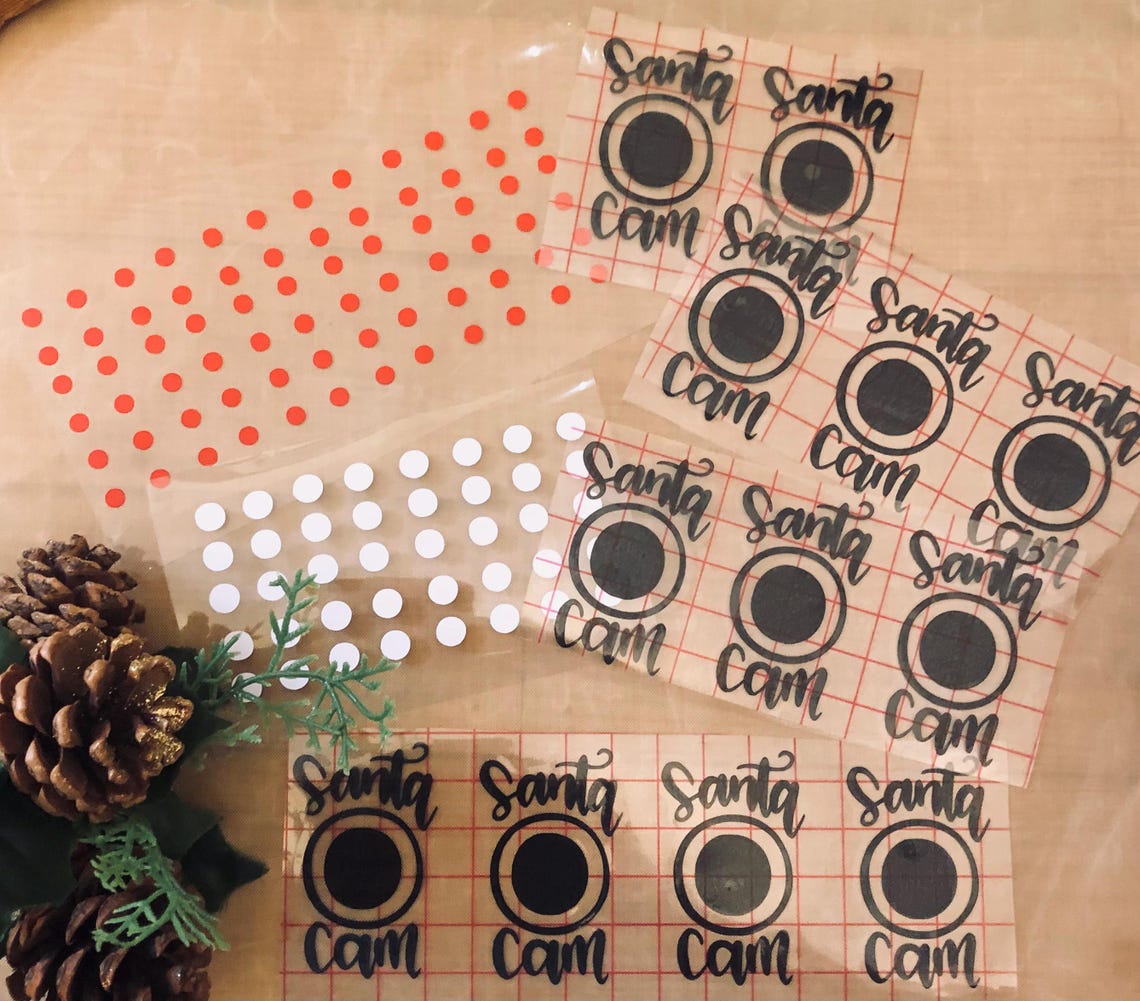 Vinyl Decal: Bulk Sheet of 25 Santa Cam Kit - With Lens and Light D.I.Y ...