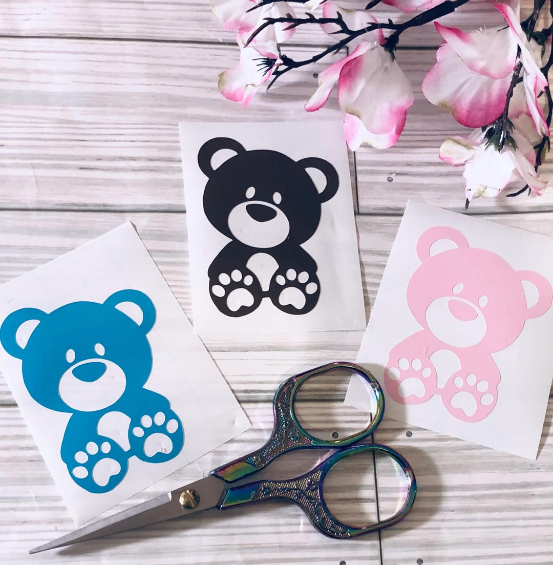 Vinyl Decal: Cute Teddy Bear Vinyl Decal / Baby Shower / DIY Project ...