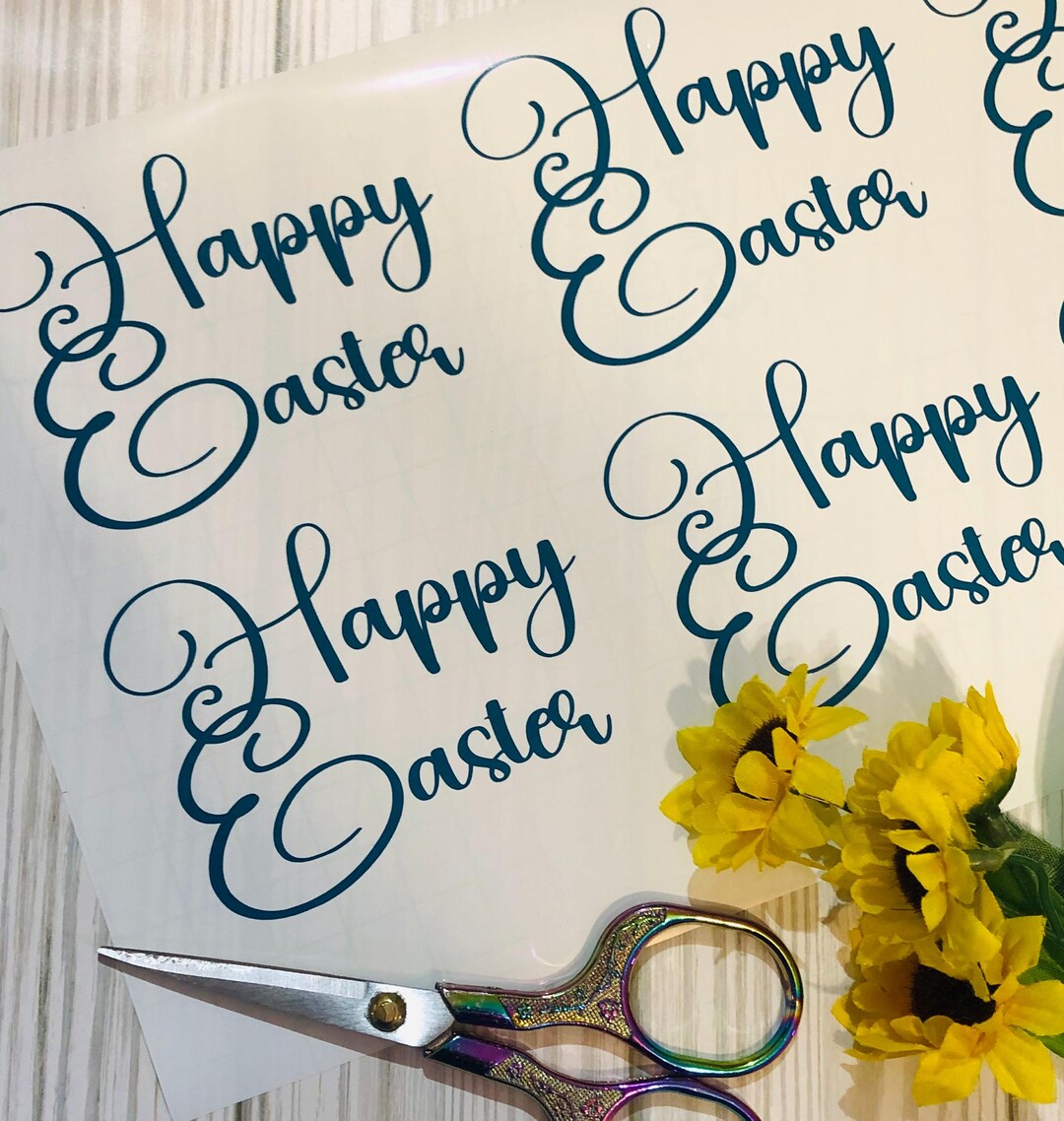 Vinyl Decal: Happy Easter Vinyl Decal / D.I.Y Project / Balloon Decals ...