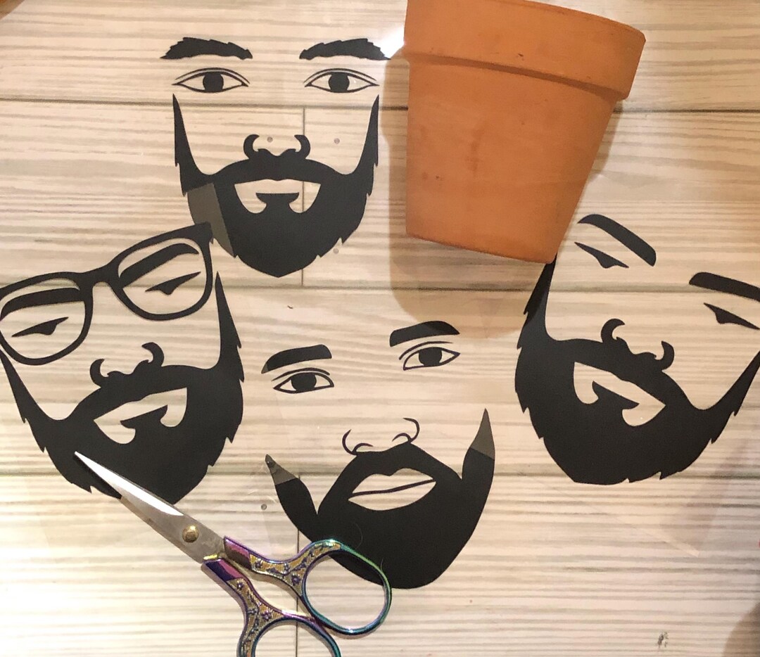Vinyl Decal: Male Flower Pot Face/ Fishbowl DIY / Clay Pot Man Face ...