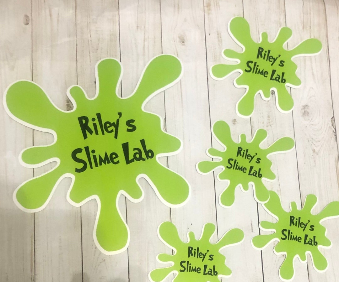 Set of Splat (set of 5 / Mixed Sizes) / Slime Personalized Stickers ...