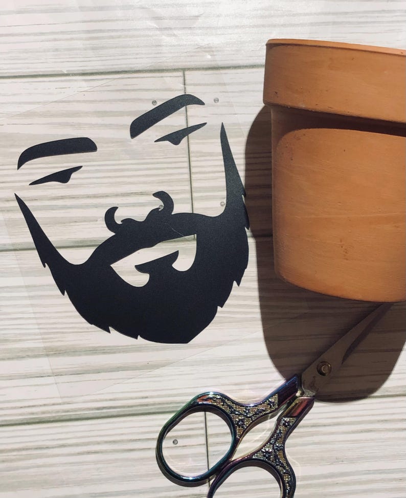Vinyl Decal: Male Flower Pot Face/ Fishbowl DIY / Clay Pot Man Face ...