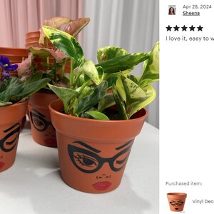 Vinyl Decal: Flower Pot Face / Fishbowl DIY / Clay / DIY / Clay Pot ...