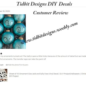 Vinyl Decal: Set of 10 Ornament Size Mr. Nightmare Face Vinyl Decal/ D ...