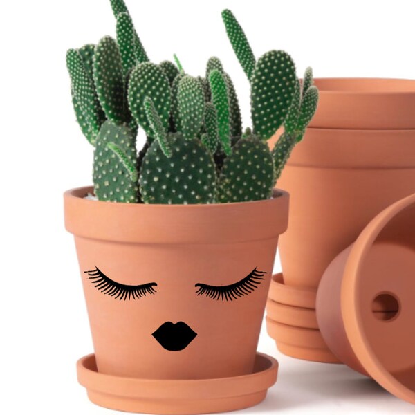 Flower Pot Faces Decals - Etsy
