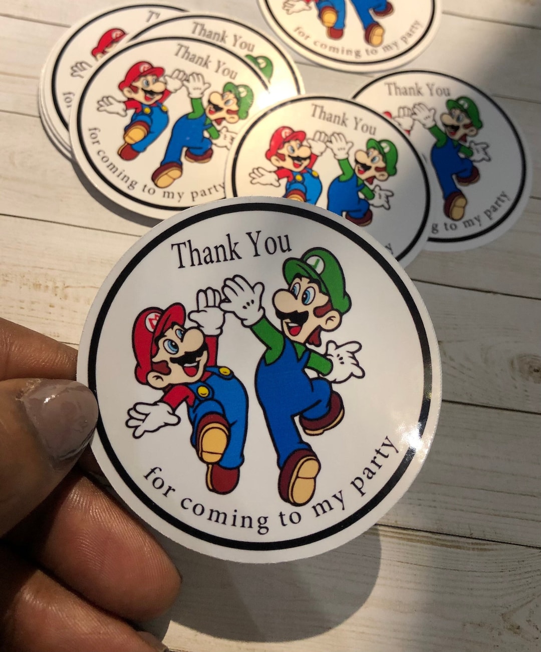 Sheet of 9 Superbros Stickers (1.75W) (thank You for Coming to My Party ...