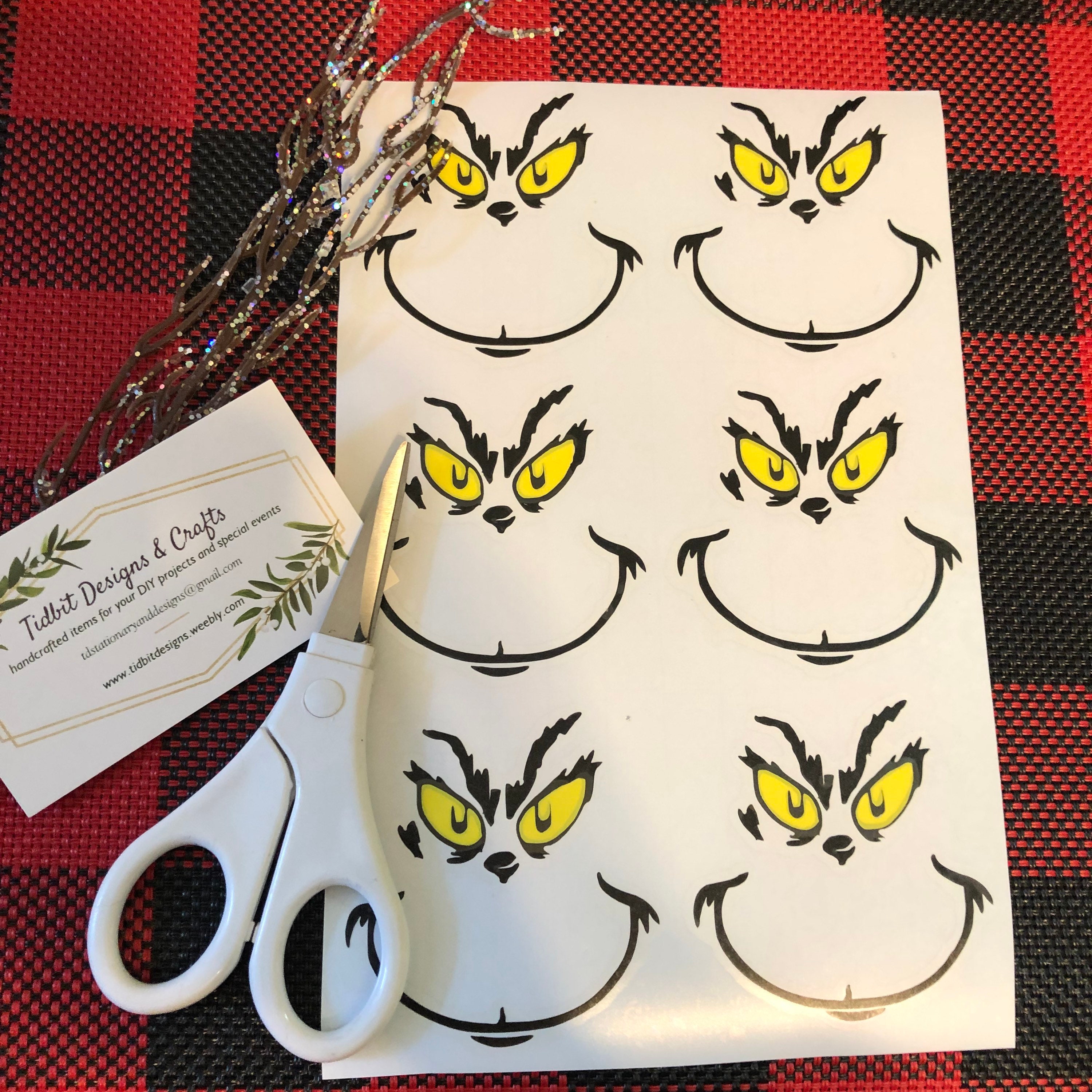 Vinyl Decal: Set of 6 Yellow Eyed Inspired Christmas Character Vinyl ...